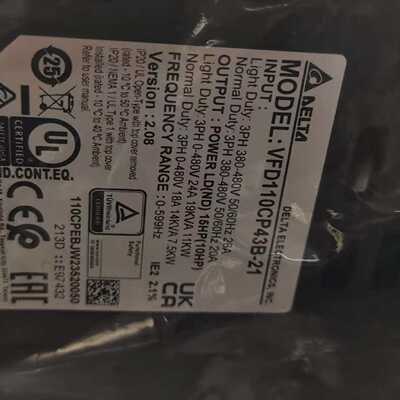 议价台达变频器VFD110CP43B-21 VFD150C43A VFD220C43A全新质保一
