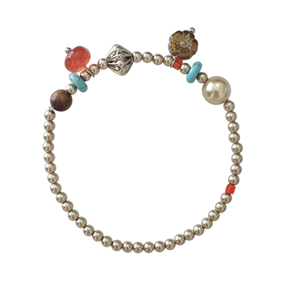 nicedream创意咖啡松果小花手链