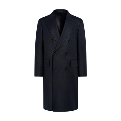 25秋冬新品SUITSUPPLY-藏青色羊绒商务休闲大衣外套