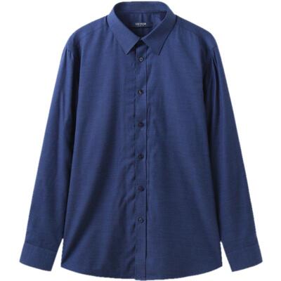 官方商务休闲羊毛内胆长袖衬衫