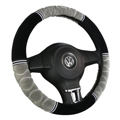 冬季短毛绒方向盘套通用型汽车把套防滑保暖方向盘毛绒三件套男女