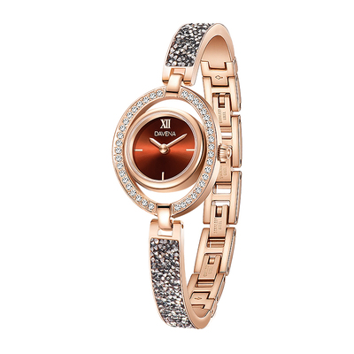2026新年礼物女Davena满钻手表女士品牌正品轻奢小众新款手镯表