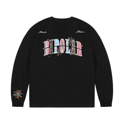 BIPOLAR烟花格子长袖T恤宽松