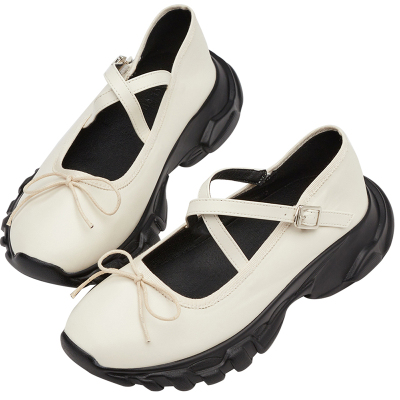 厚底增高蝴蝶结玛丽珍鞋