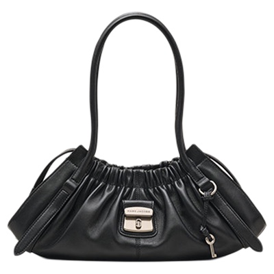 【礼物】MARC JACOBS/莫杰 CRISTINA 中号羊皮织物褶皱肩背包