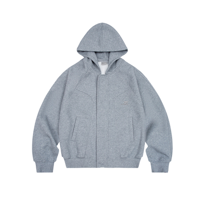 RAPPEYE 弧线分割卫衣外套女春秋美式复古高街连帽开衫外套慵懒风