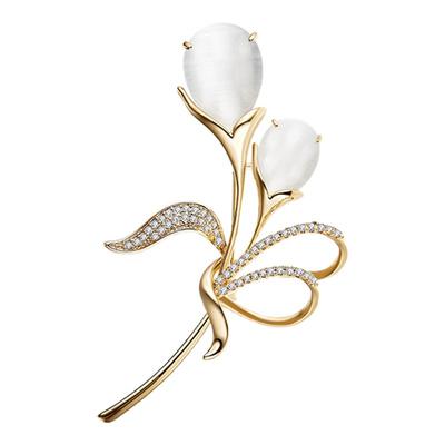 JAY猫眼石郁金香胸针礼物