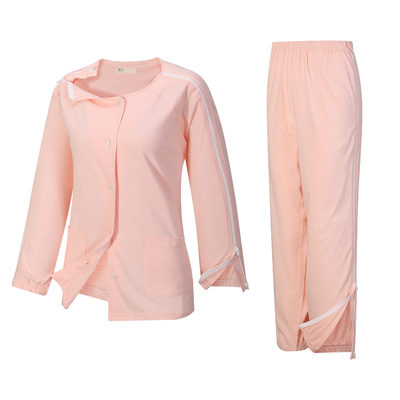 春秋肩开裤腰全开全棉卧床护理服