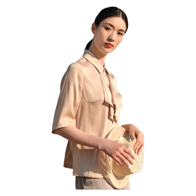 桑蚕丝真丝弹力双乔衬衣女