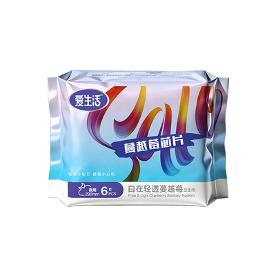 爱生活自在轻透蔓越莓夜用卫生巾