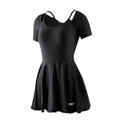 保守遮肚游泳衣特步连体裙式女