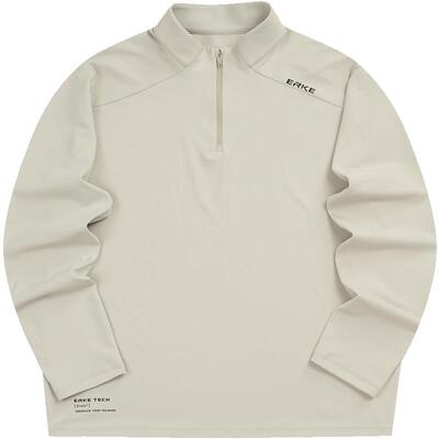 erke/鸿星尔克半开襟长袖t恤男