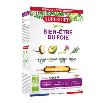 法国SuperDiet舒伯妮尔黑萝卜肝净四重复配小金针水飞蓟类排浊饮