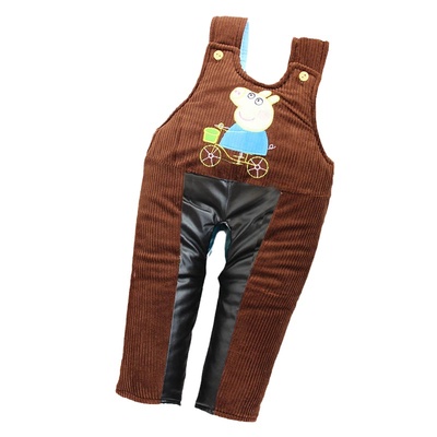 背带防尿全皮秋冬加棉外穿裤子