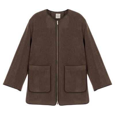 TOTEME 新款女士羊毛混纺圆领极简风大衣银泰百货精品 301574