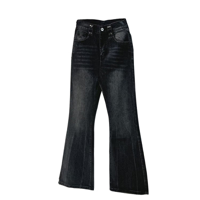 mountain tree美式复古cleanfit微喇裤无弹牛仔裤男直筒百搭长裤