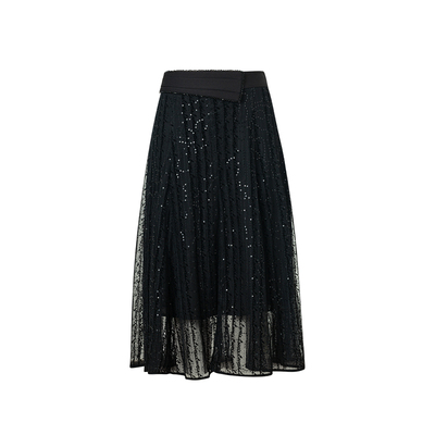 迪图2025春季新款网纱半身裙