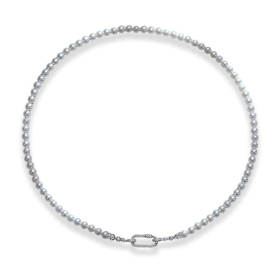 BRI.R/佰色传情4.5-5.5mm圆强光淡水珍珠S925银时尚气质项链