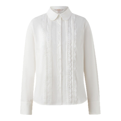 ELAND纯色单排扣衬衫女