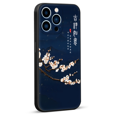 luckrider适用于苹果13promax防摔手机壳iphone精致彩绘保护套a2641秋冬新款a2484硅胶软外壳a2643唯美山水画