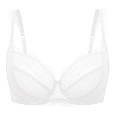 【叛逆新娘-白山茶】遐白色婚纱内衣女夏超薄防凸点大胸显小文胸