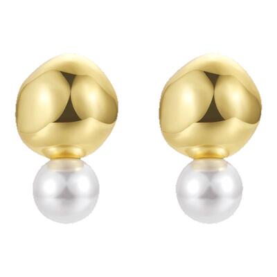 许靖韵同款mfow纯银925新品派对出游贝壳珠施家珍珠耳环