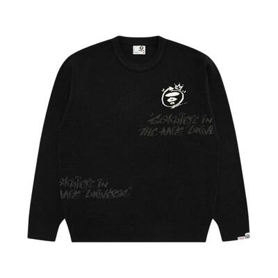 Aape猿人字母提花潮流毛衣针织衫