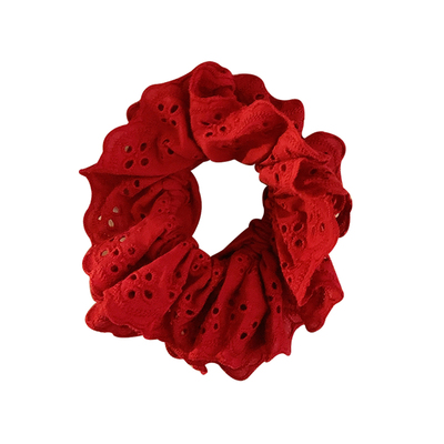 杨超越同款红色双层蕾丝大肠发圈
