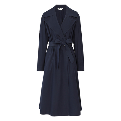 红人轻熟优雅双排扣长款风衣女