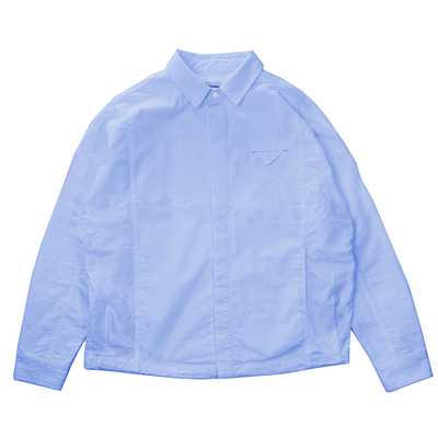 休闲风纯色廓形宽松牛津纺长袖