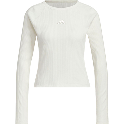 Adidas/阿迪达斯正品2025女士时尚运动休闲修身简约长袖T恤KB7754