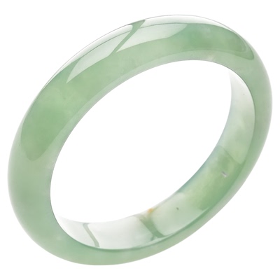 豪8印象手镯之家S325028Y458天然翡翠圈口53.2mm缅甸蓝绿玉镯a货