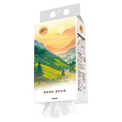 清风悬挂式抽纸4层棉柔亲肤