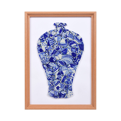 非遗手工diy青花瓷贴片相框摆件