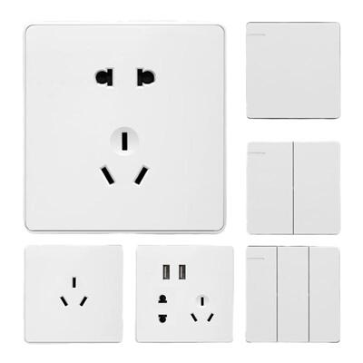 LAZZEN良信雅白86型开关插座面板