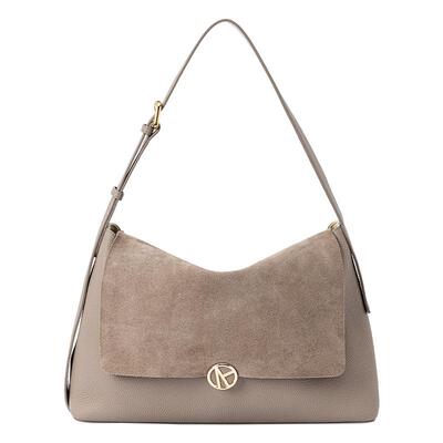 VH女包柔软质感灰色单肩包斜挎包