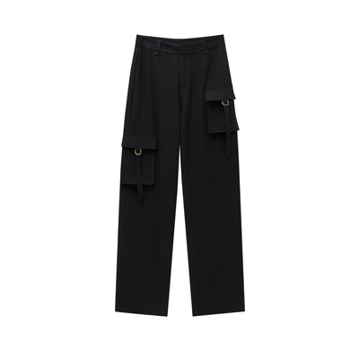 梨形大码直筒阔腿工装裤宽松高腰