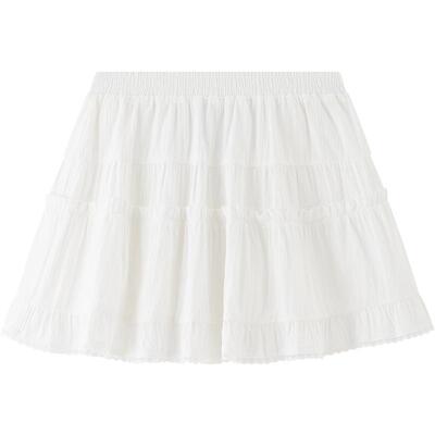 三福白色半身裙2026新款夏季蕾丝花边甜美蛋糕裙小个子短裙子女装