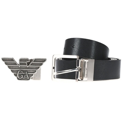 阿玛尼休闲风双扣礼盒套装皮带