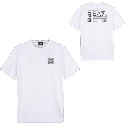 EA7阿玛尼徽标胶印圆领短袖T恤