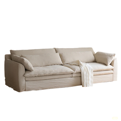 天然亚麻布艺沙发侘寂风POZON