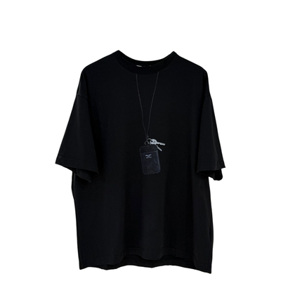 潮牌夏季短袖T恤男ins韩版小包挂件印花宽松青年帅气情侣半袖潮T