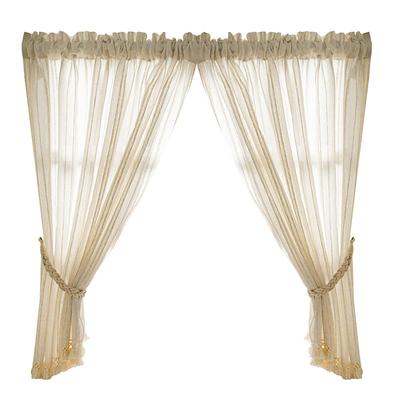 遮光麻纱飘窗日式流苏花边纱帘