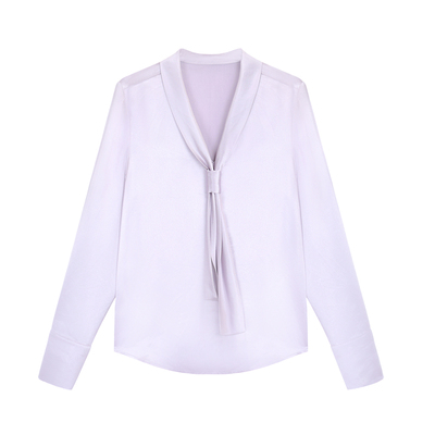 MavenLin高级垂感醋酸飘带衬衫