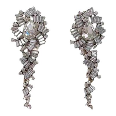 超闪复古ins水钻轻奢耳环