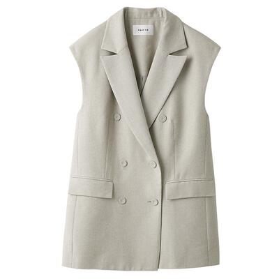 FRAYI.D双排扣无袖西装马夹