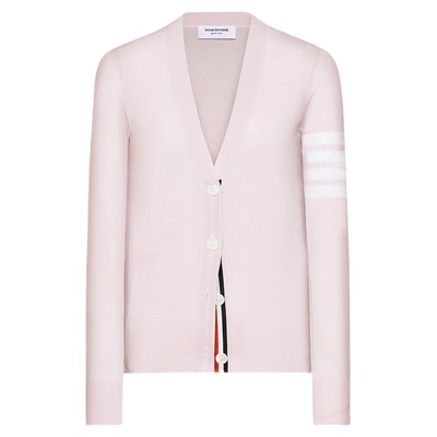 [24期免息][典彩系列]THOM BROWNE女士新品四条纹薄针织开衫