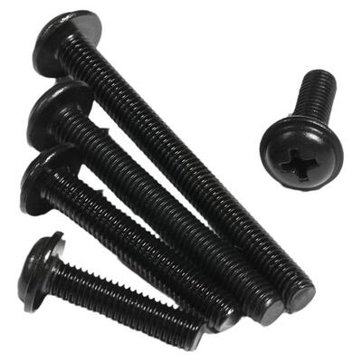 M2M2.5M3M4M5M6黑色304不锈钢十字圆头带垫电脑螺丝钉*3x4x20/30