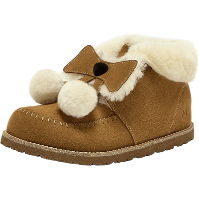 Mirabell美丽宝2025冬季100%羊毛内里可爱毛绒保暖雪地靴女休闲靴