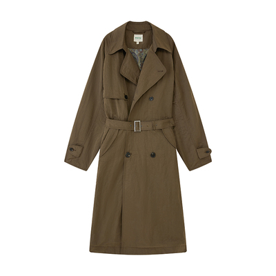 物理少年立领纯色风衣外套